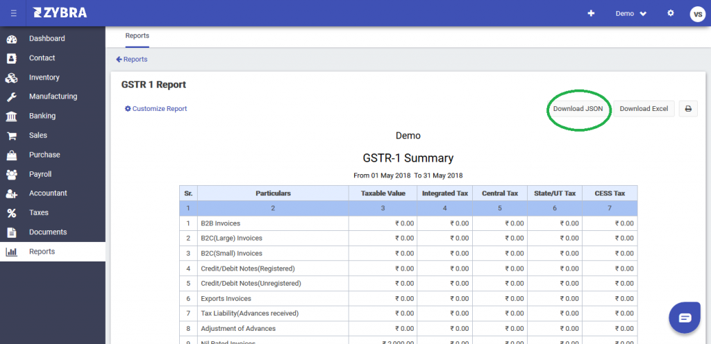 How Zybra helps to file GSTR-1 on GST Portal | Zybra